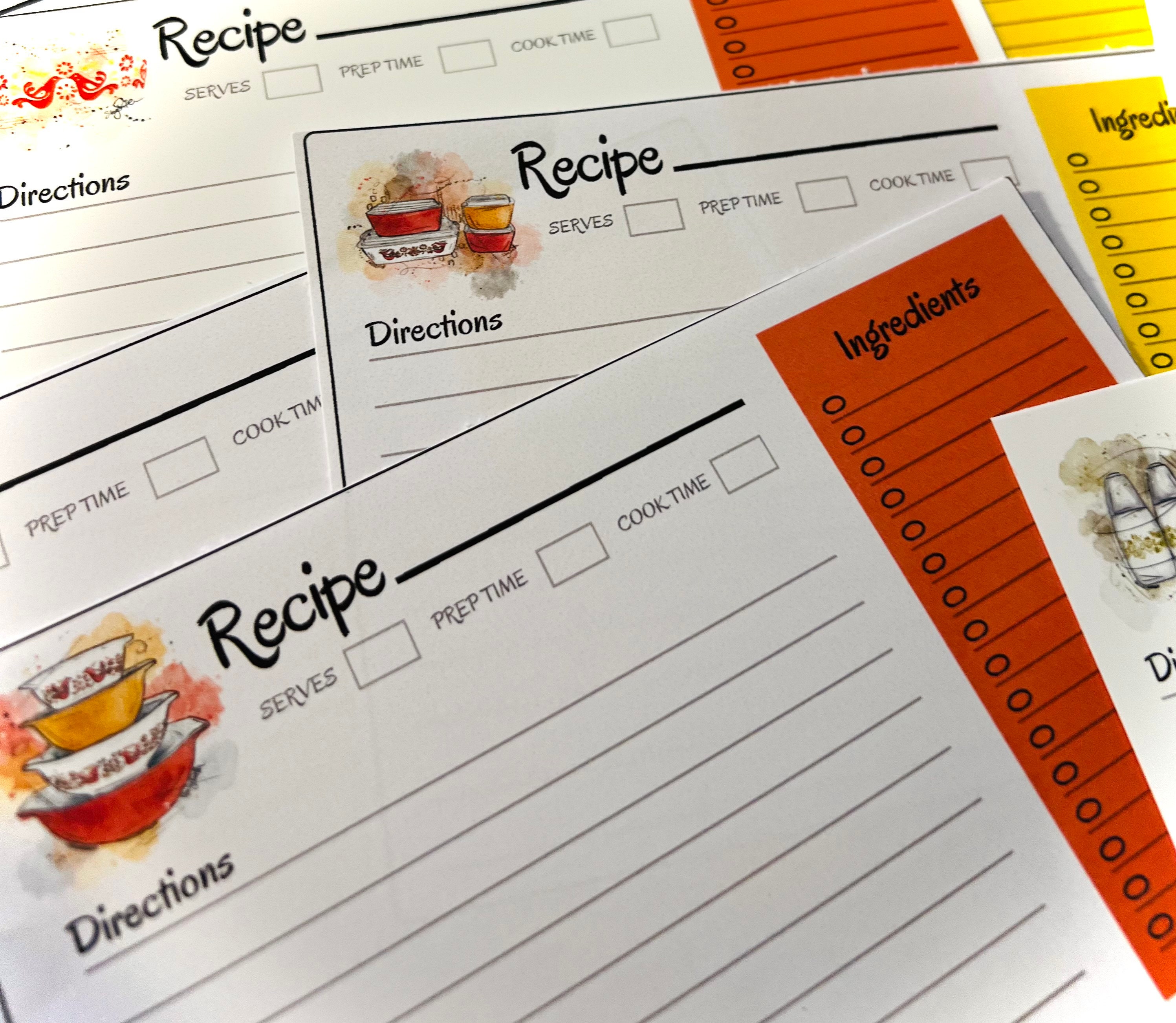 Recipe Cards Vintage Pyrex Butterfly Gold/friendship DIGITAL DOWNLOAD ...