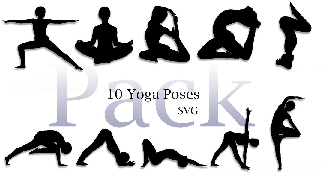 SVG Yoga Pack 10 Poses for Vinyl Cutter or More - Etsy