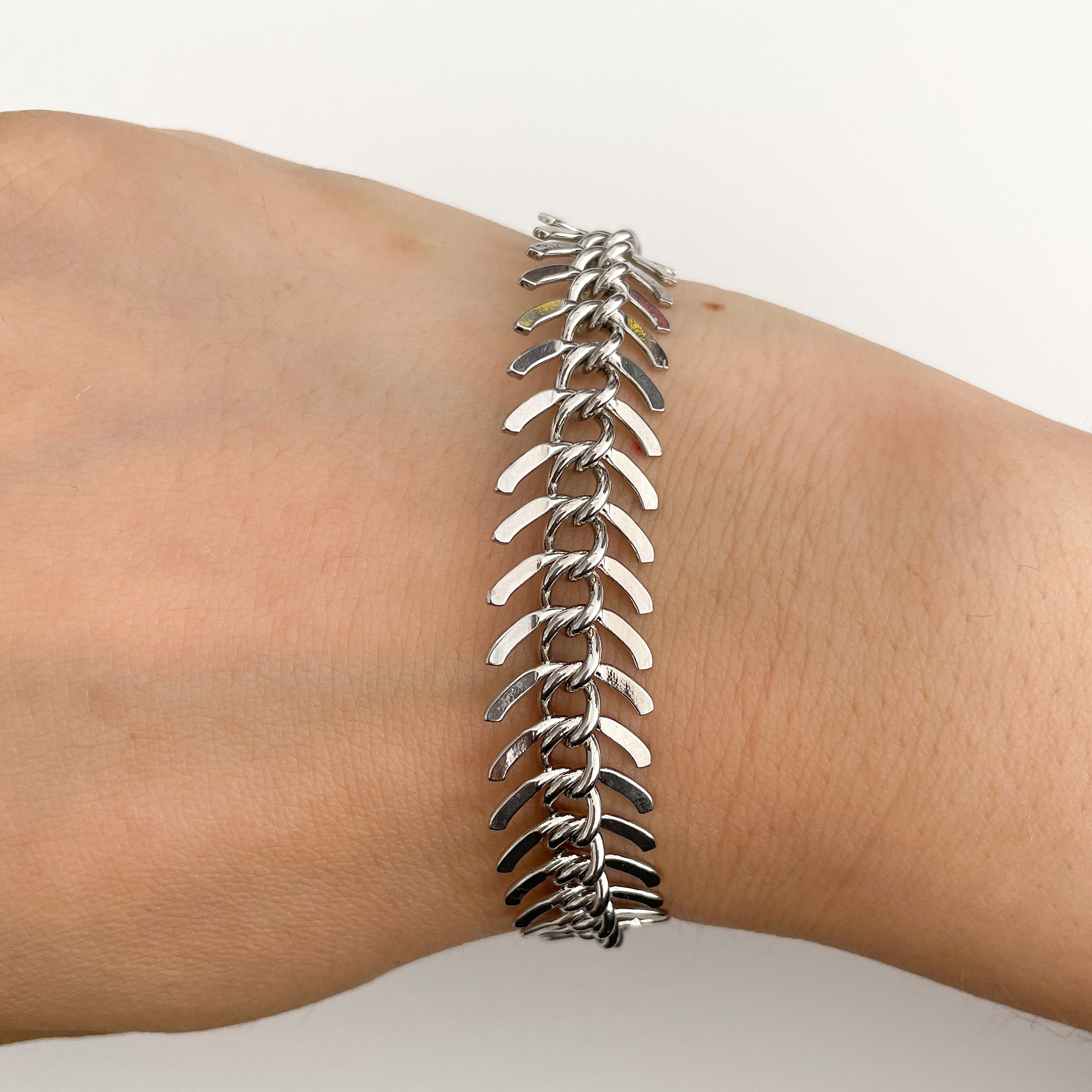 Fishbone Bracelet Gold Statement Bracelet Silver - Etsy