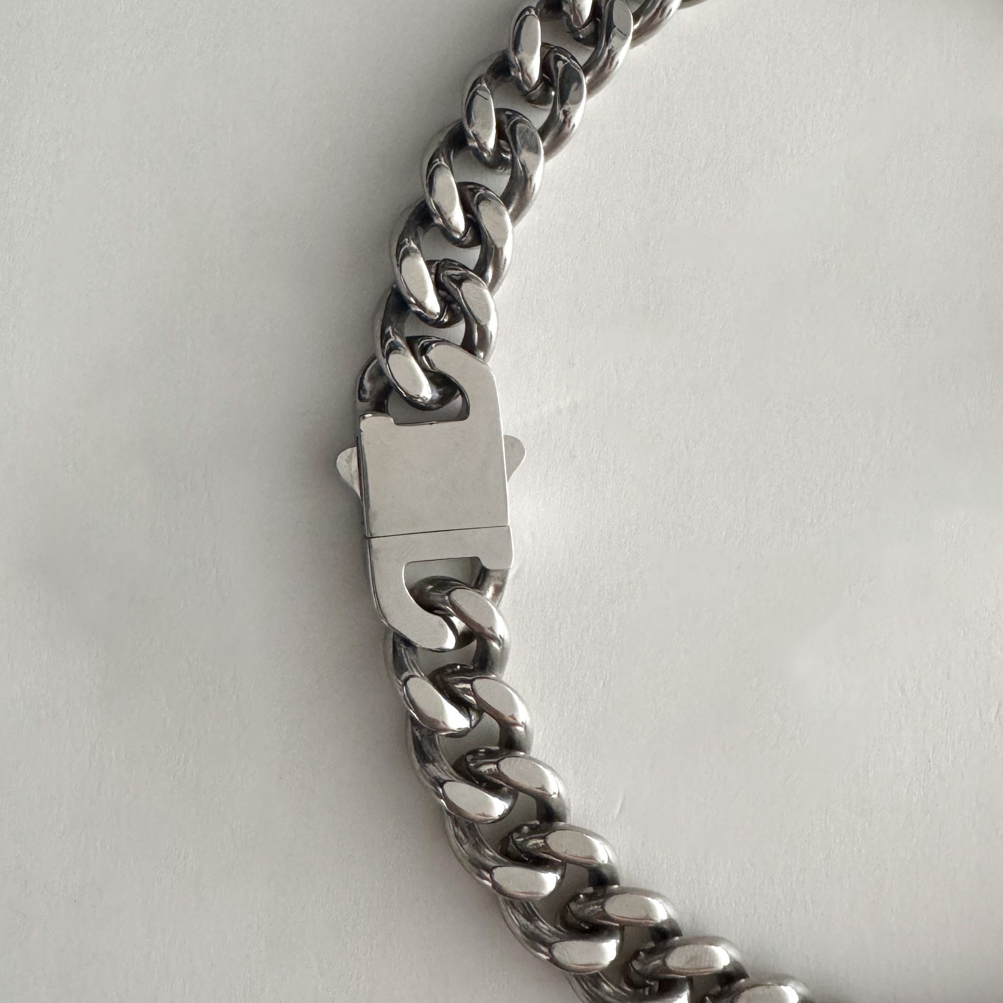 Silver Necklace Curb Chain Necklace for Men Statement Necklace Chunky ...