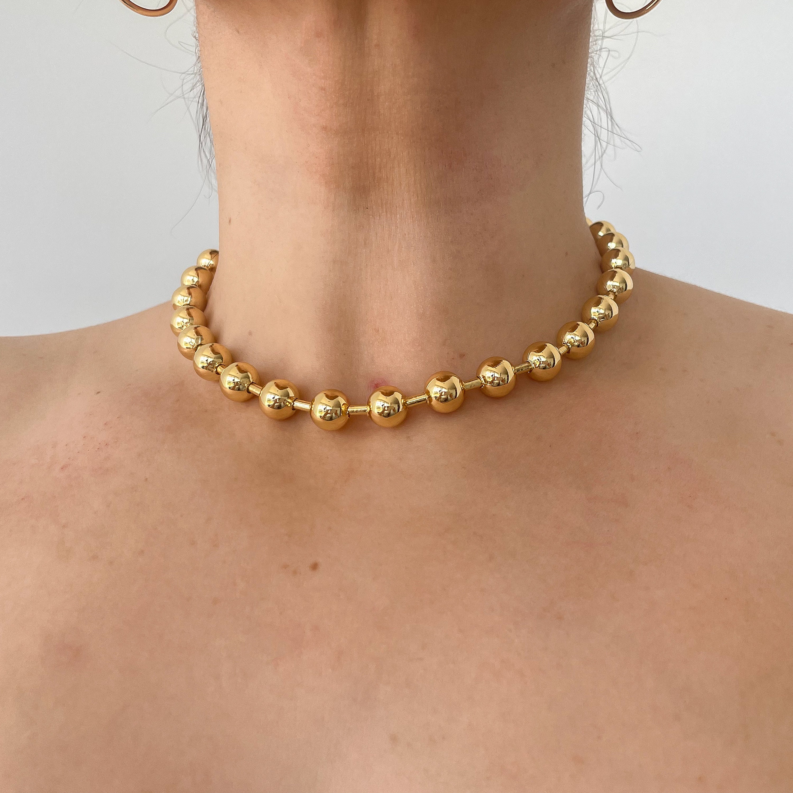 Oversized Stainless Steel Ball Chain, Statement Necklace, Chain ...