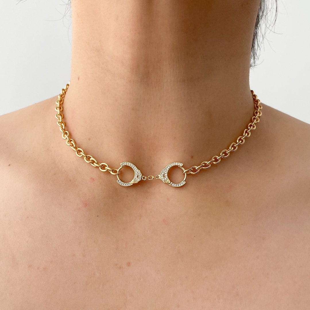 Minimalist Choker Necklace Handcuff Necklace Statement Necklace ...
