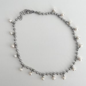 Stainless Steel Ball Chain Silver Ball Chain Necklace Pearl Necklace ...