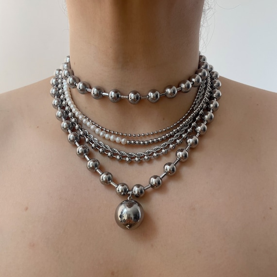 Oversized ball chain necklace store