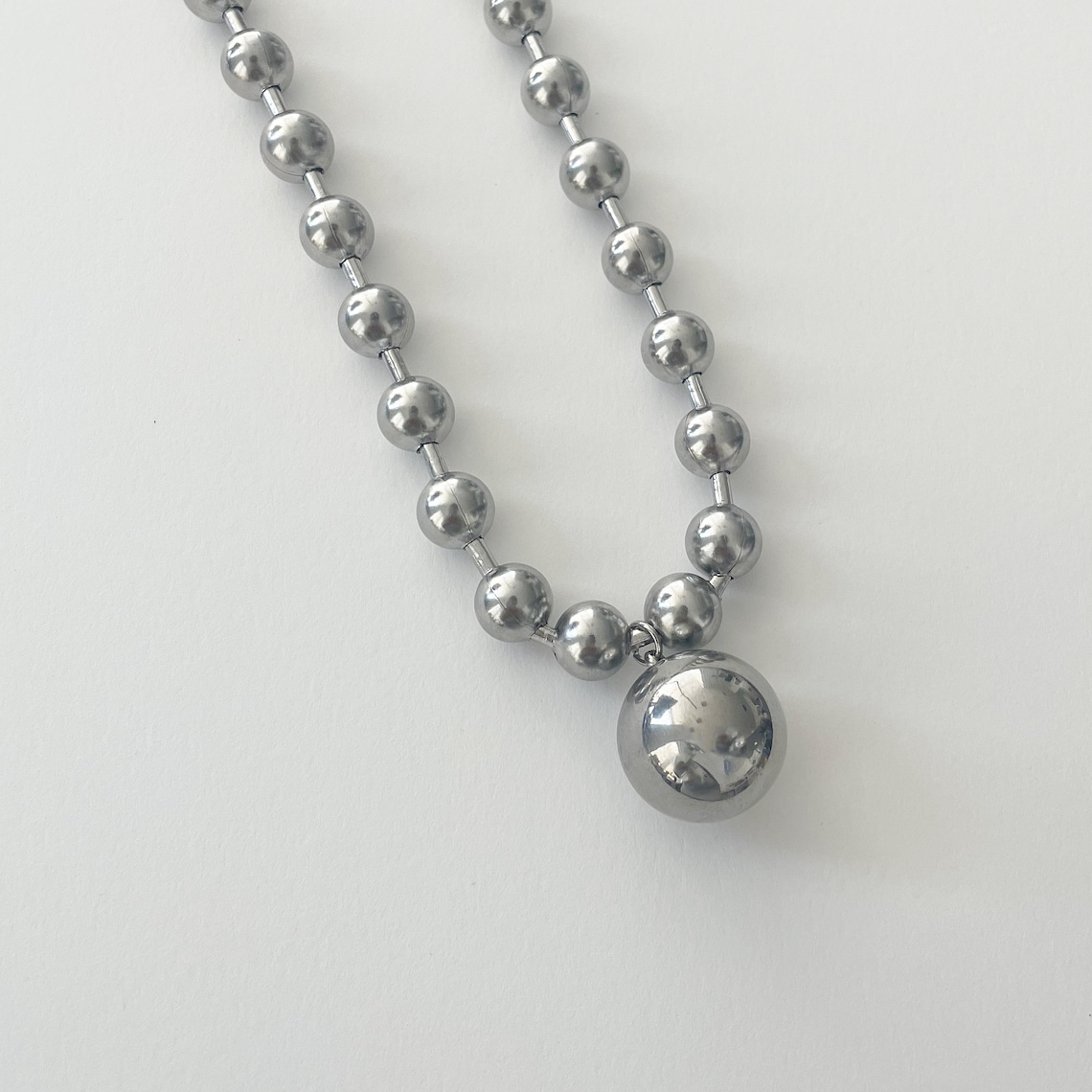 Oversized Stainless Steel Ball Chain Statement Necklace - Etsy