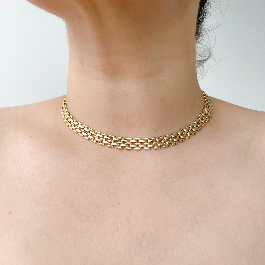 Pantheon Necklace Gold Statement Necklace Wide Gold - Etsy