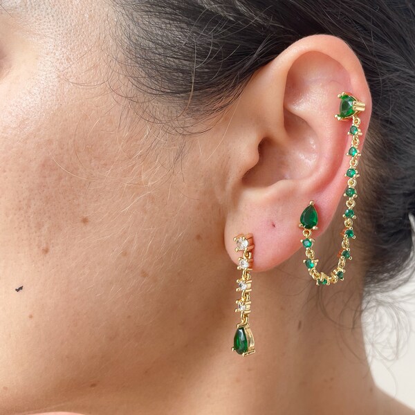 Connected Earrings - Etsy