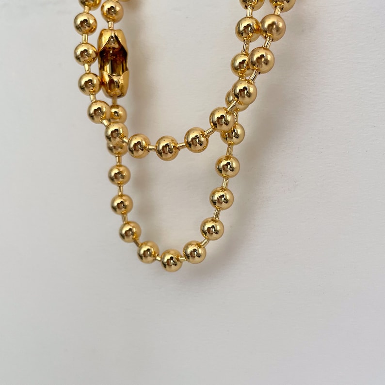 Stainless Steel Ball Chain Gold Necklace for Women Statement Necklace ...