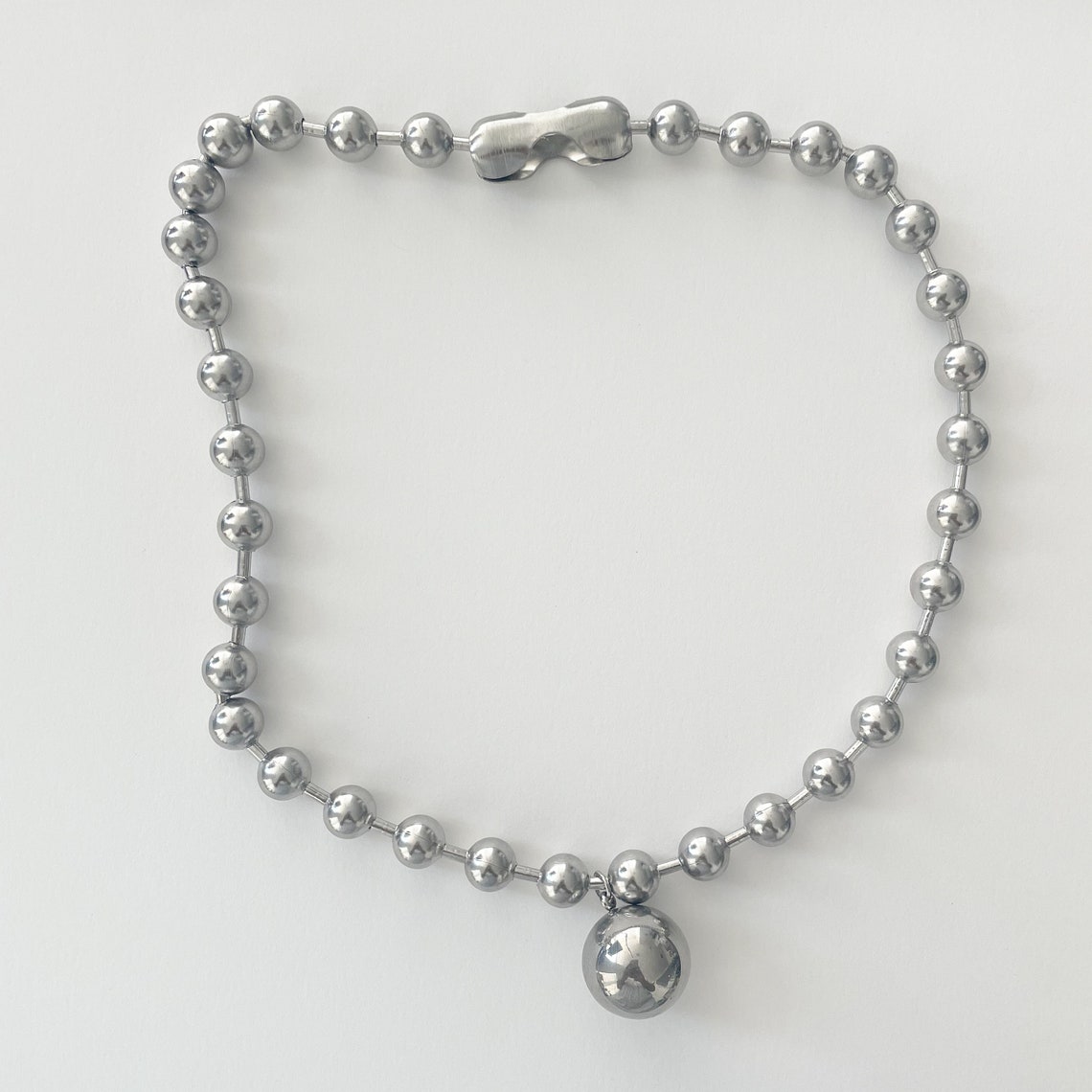 Oversized Stainless Steel Ball Chain Statement Necklace - Etsy