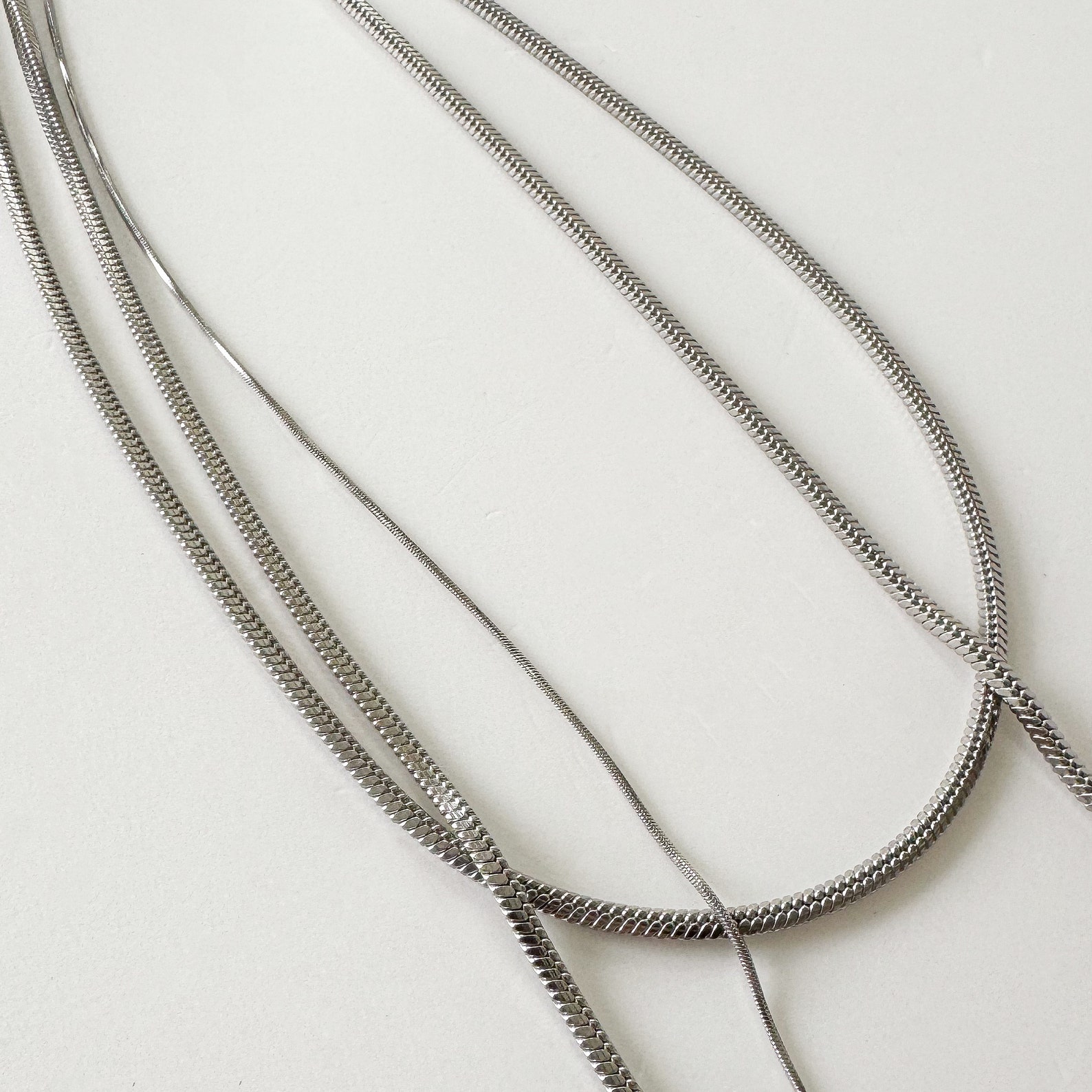 Extra Long Silver Necklace Pearl Necklace Layering Necklace Set Wrap ...
