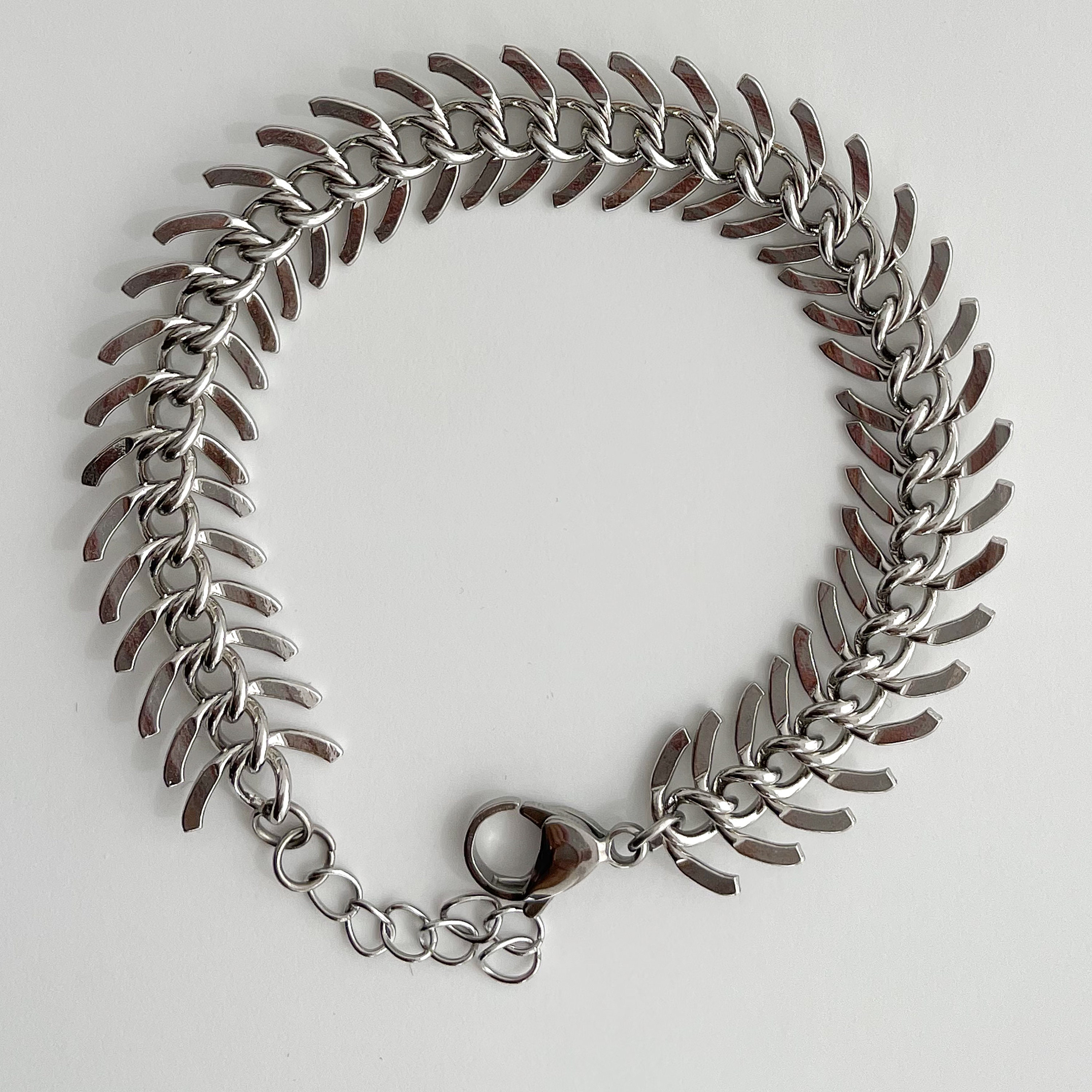 Fishbone Bracelet Gold Statement Bracelet Silver - Etsy