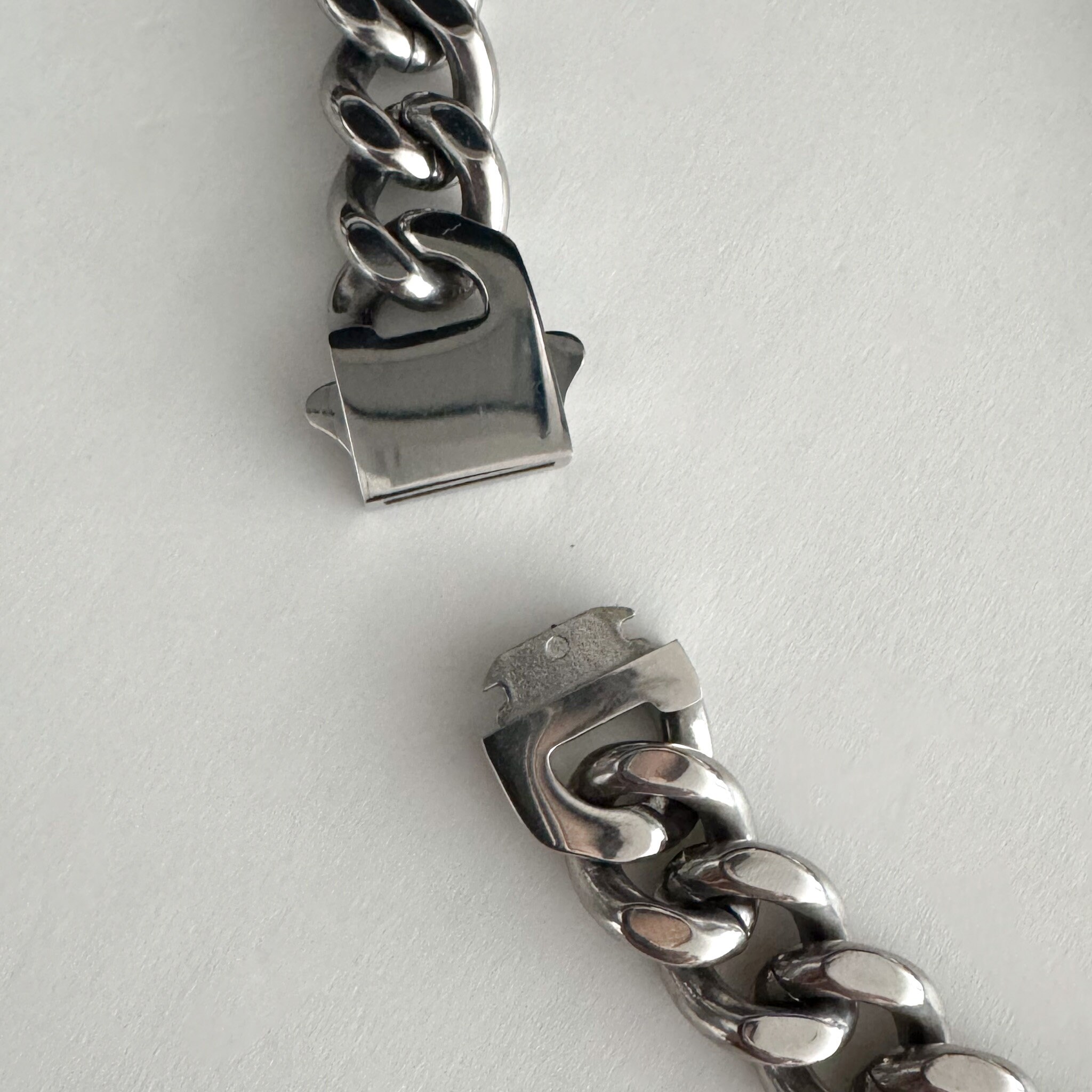 Silver Necklace Curb Chain Necklace for Men Statement Necklace Chunky ...