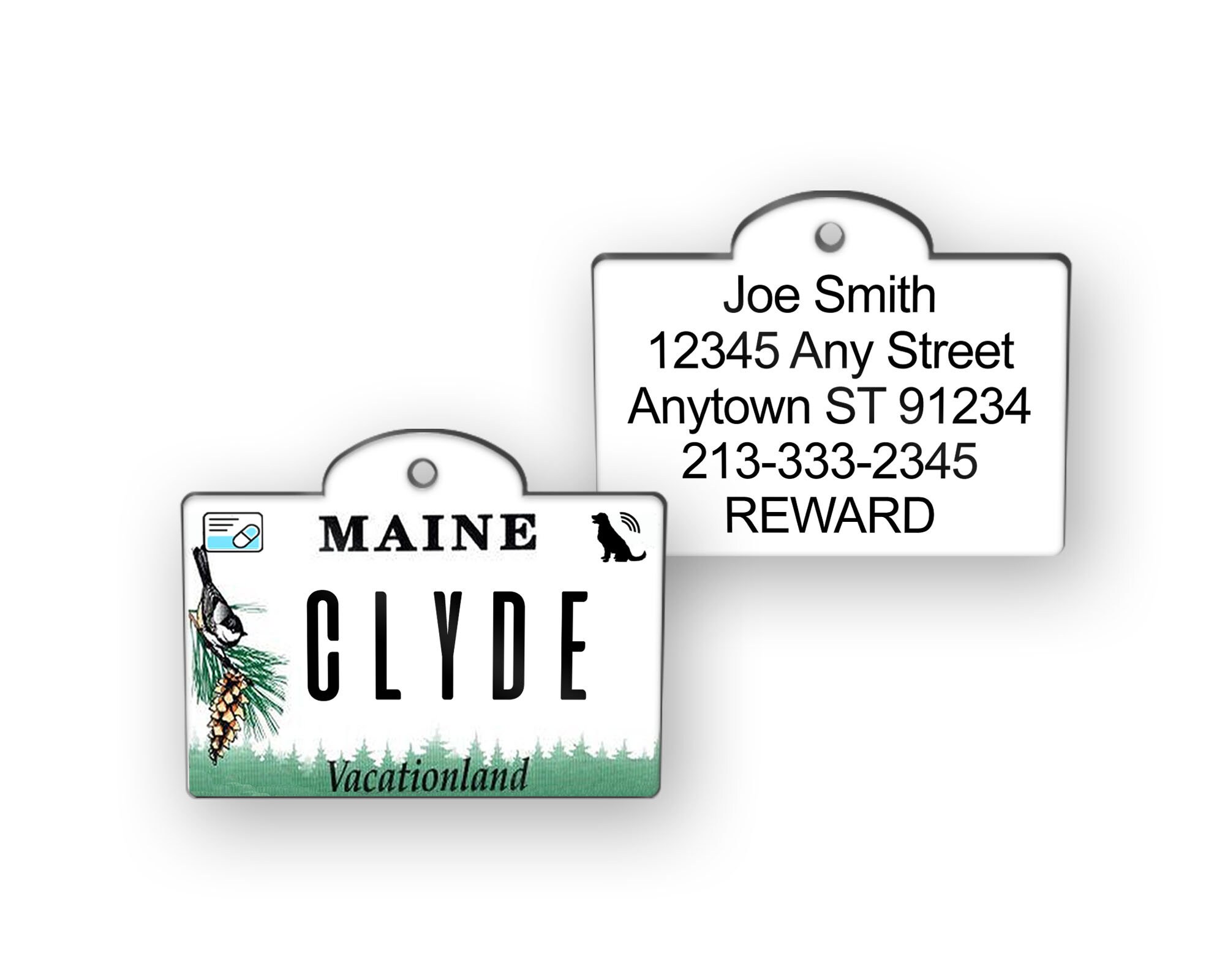 Maine State License Plate Custom Pet ID Tag, Personalized Dog ID Tag ...