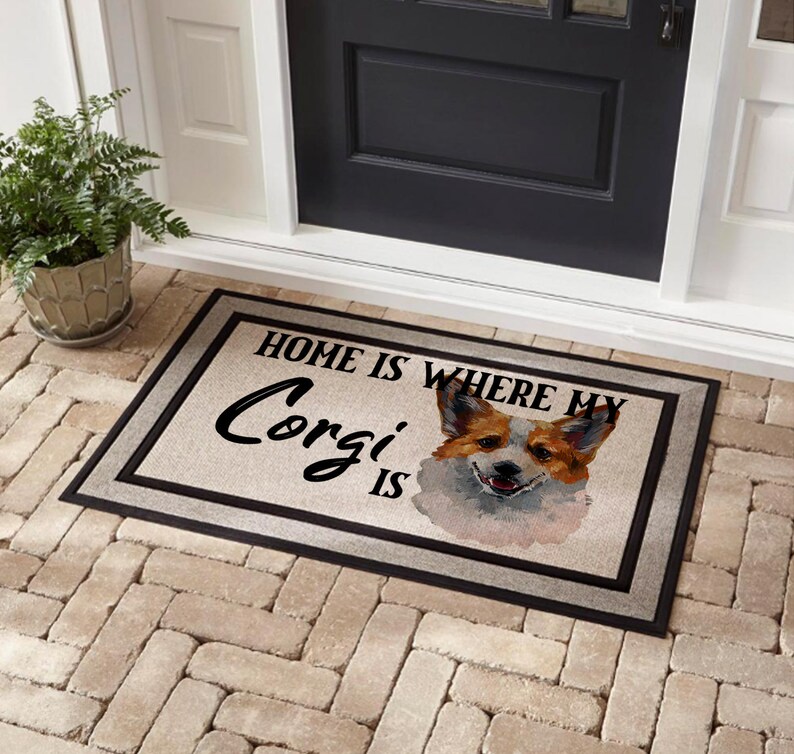 Home is Where My Corgi Is Doormat Family Gift Welcome Mat | Etsy