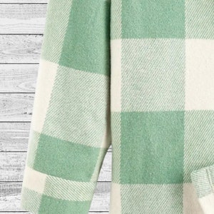 Mint Green Plaid Shacket Winter Wool Coat Plaid Flannel - Etsy