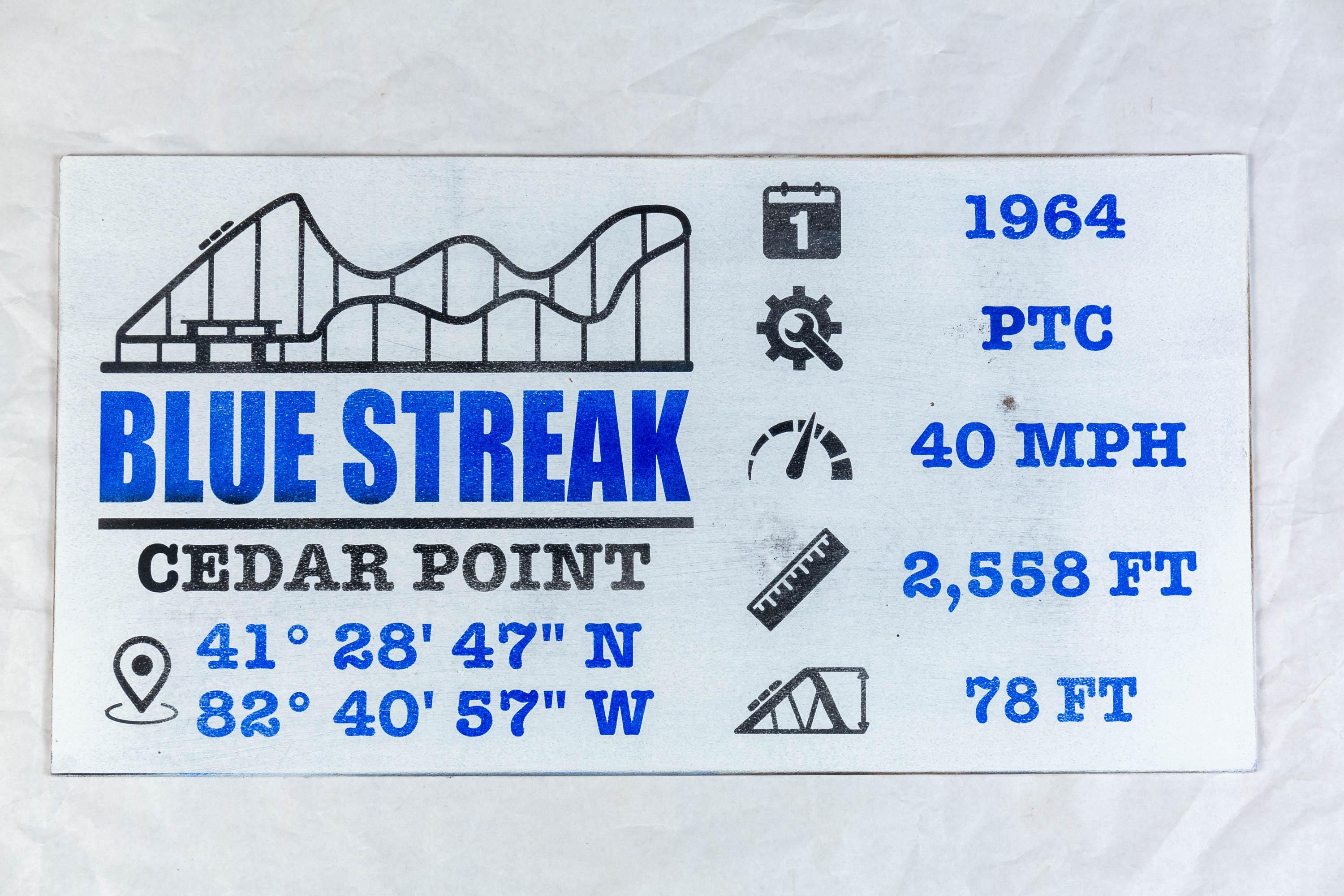 Cedar Point Roller Coaster Sign - Rustic Wooden Theme Park Wall Art ...