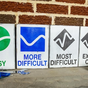 Mountain Bike Trail Difficulty Rustic Signs - Riding Level Handmade ...