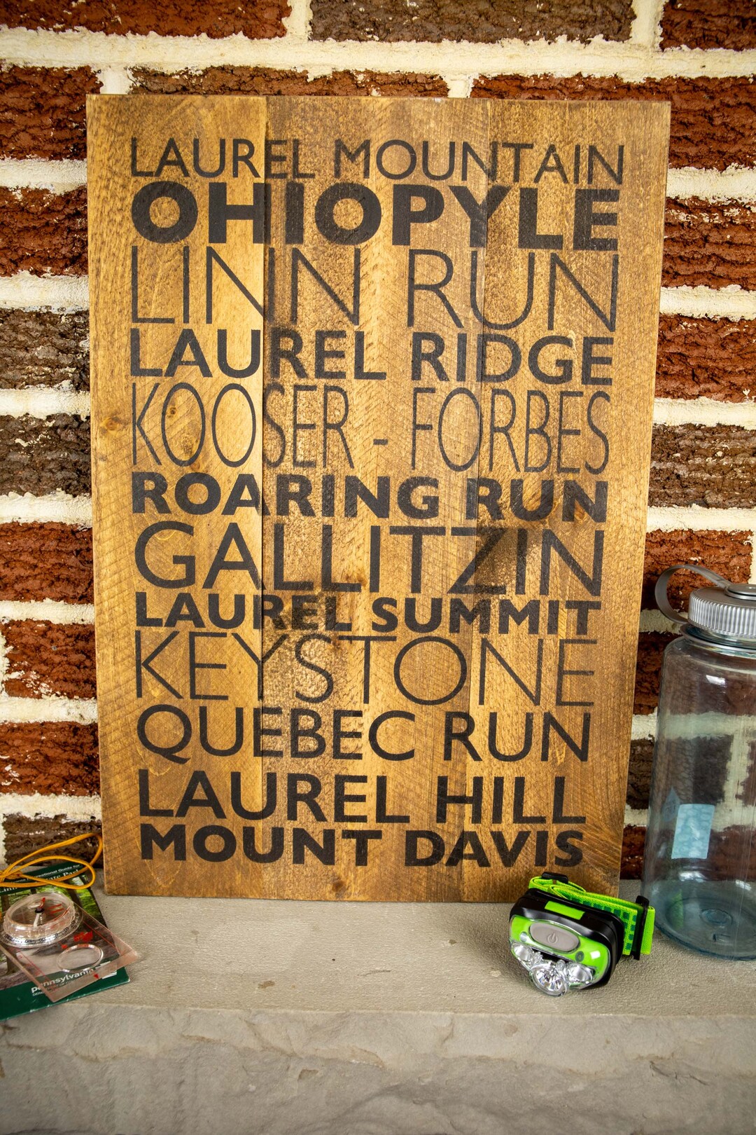 Wooden Laurel Highlands State Park Forest List Sign - Unique Rustic PA ...