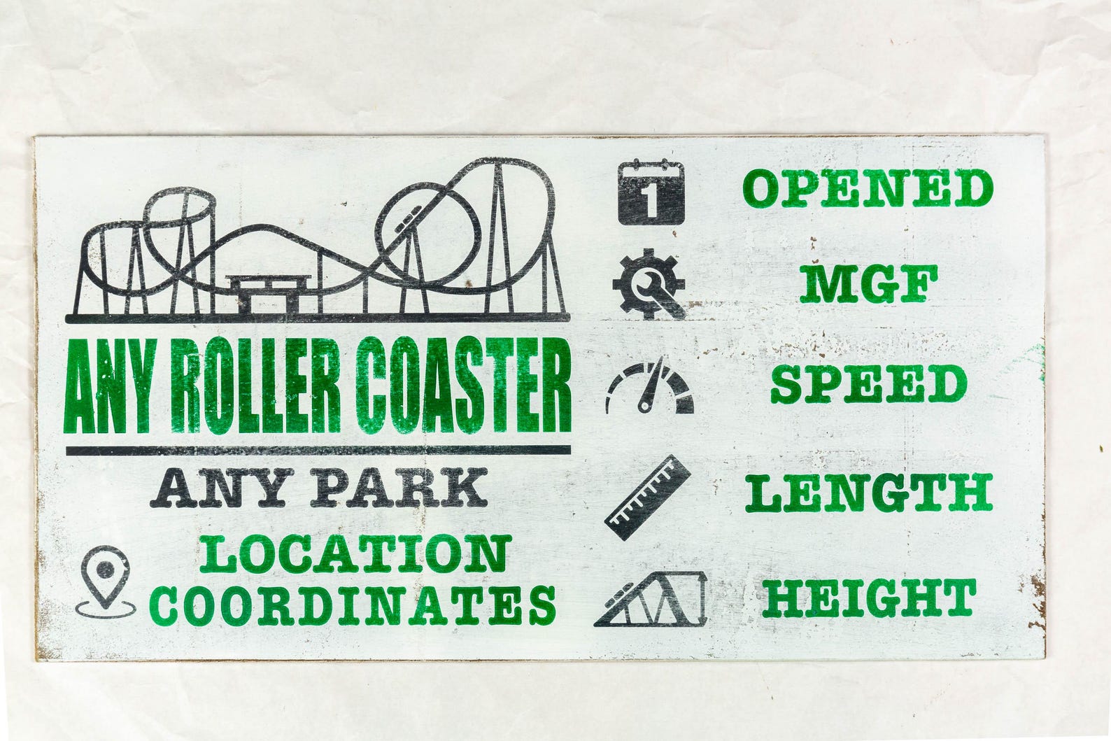 Cedar Point Roller Coaster Sign - Rustic Wooden Theme Park Wall Art ...