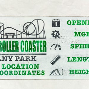 Cedar Point Roller Coaster Sign - Rustic Wooden Theme Park Wall Art ...