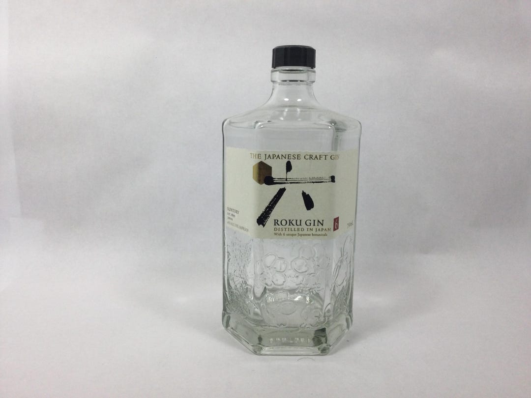 Empty Roku Gin 750ml Glass Liquor Bottles Up-cycle Arts Craft DIY ...