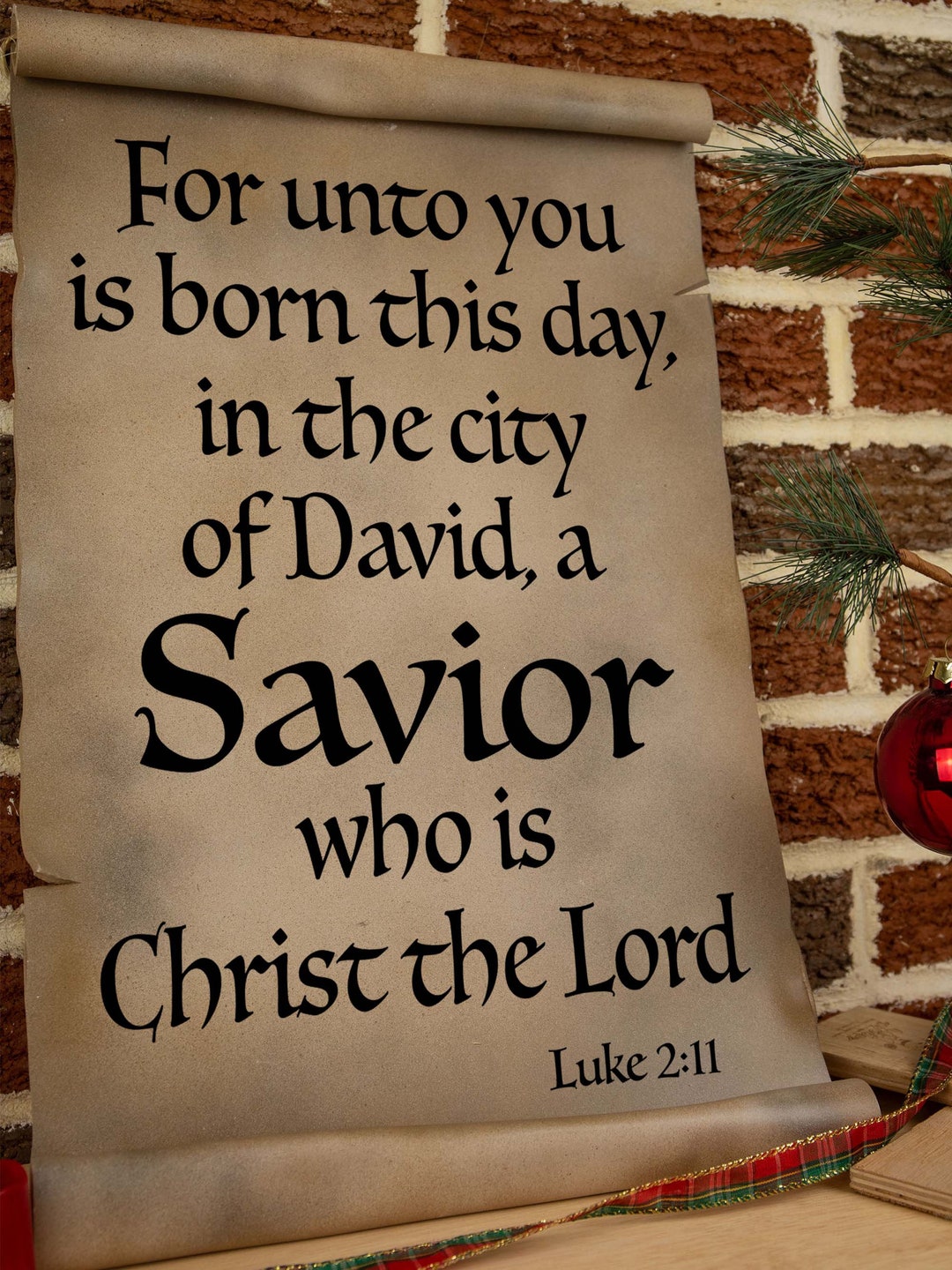 3D Luke 2:11 Parchment Christmas Scroll - Three Dimensional Savior ...