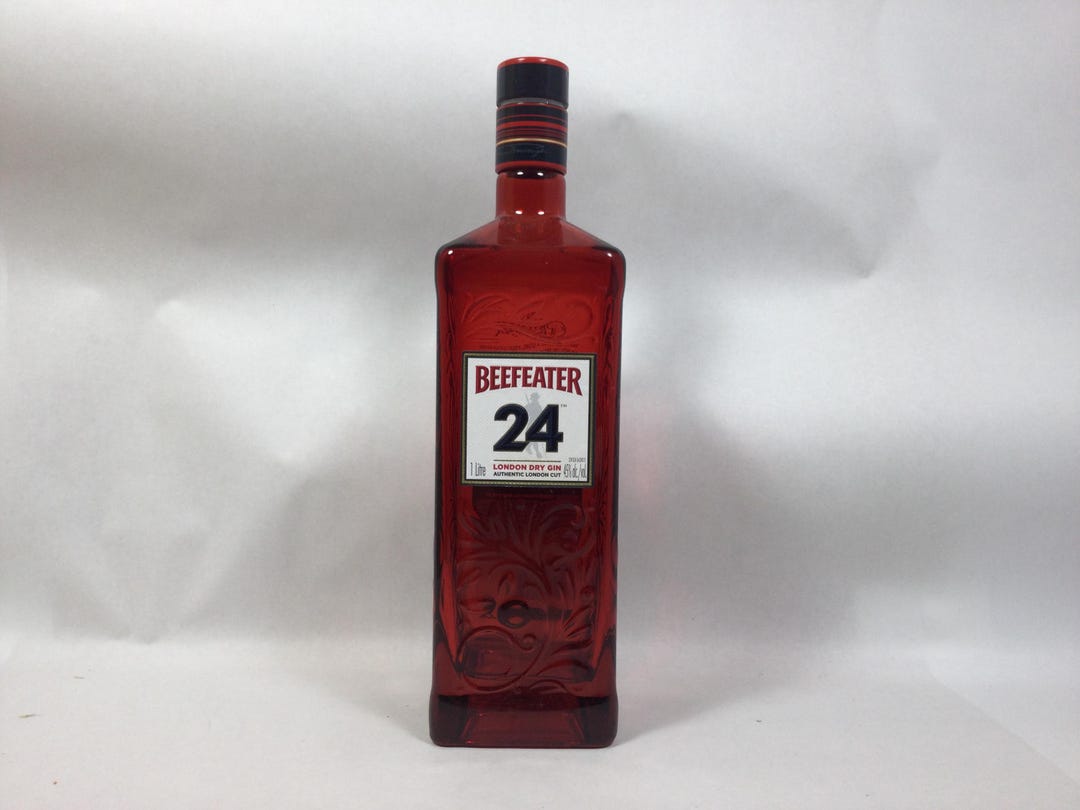 Empty Beefeater 24 London Dry Gin 1 Liter Glass Liquor Bottle - Up ...