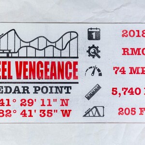 Cedar Point Roller Coaster Sign - Rustic Wooden Theme Park Wall Art ...