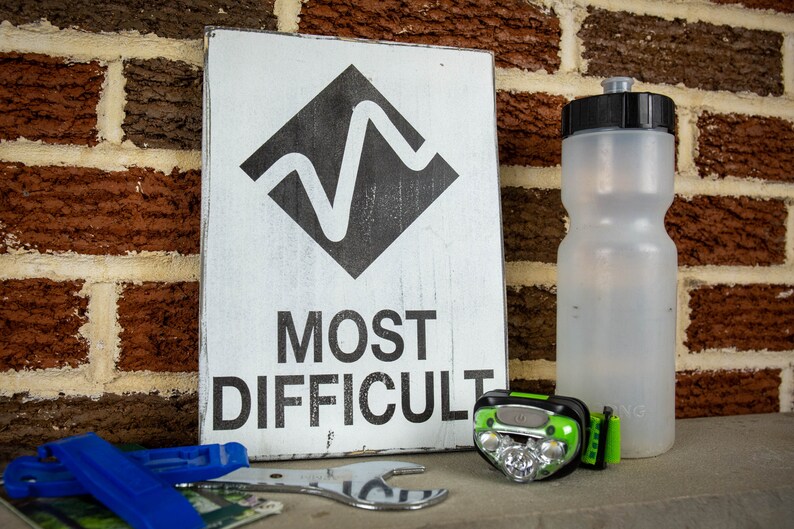 Mountain Bike Trail Difficulty Rustic Signs - Riding Level Handmade ...