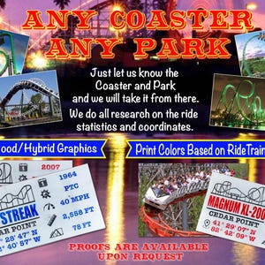 Cedar Point Roller Coaster Sign - Rustic Wooden Theme Park Wall Art ...