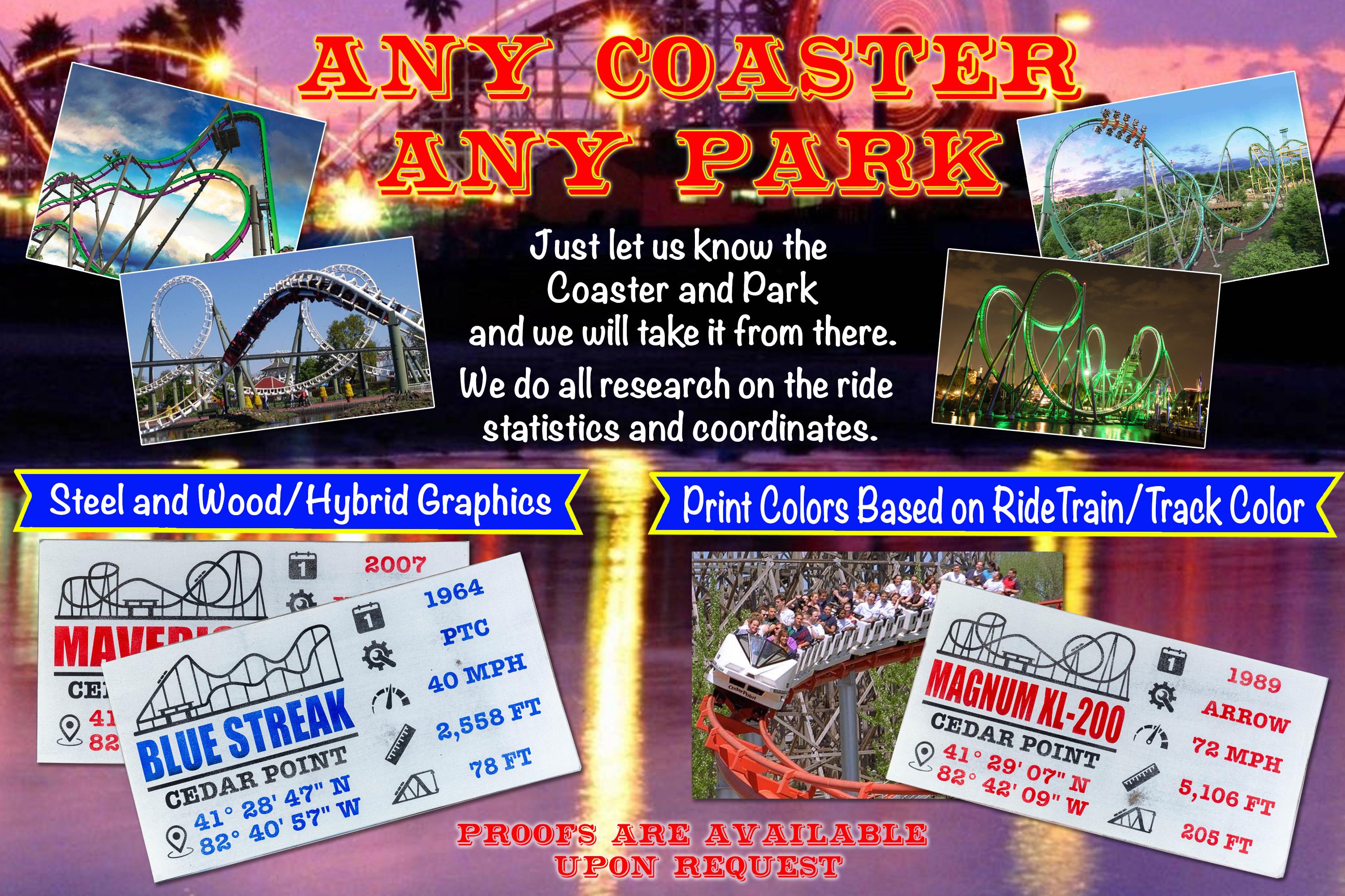 Cedar Point Roller Coaster Sign - Rustic Wooden Theme Park Wall Art ...