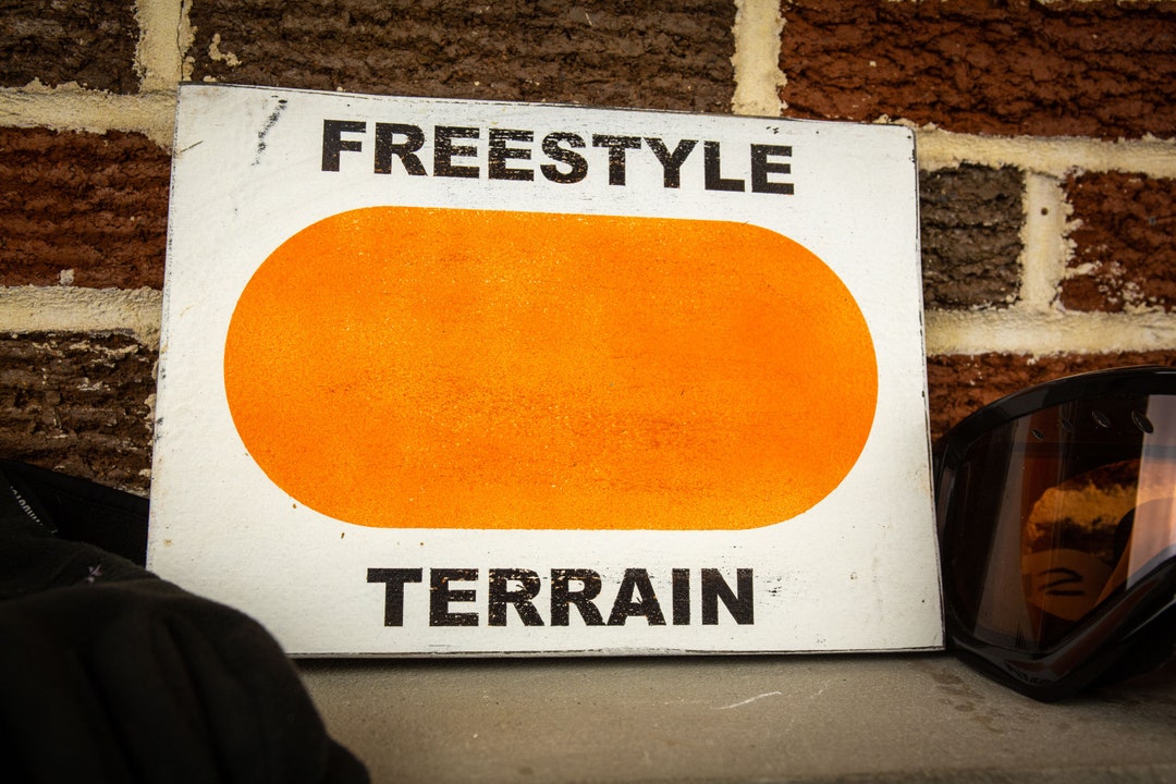 Terrain Park Ski Resort Wood Sign - Handmade Rustic Snowboard Wall Art ...