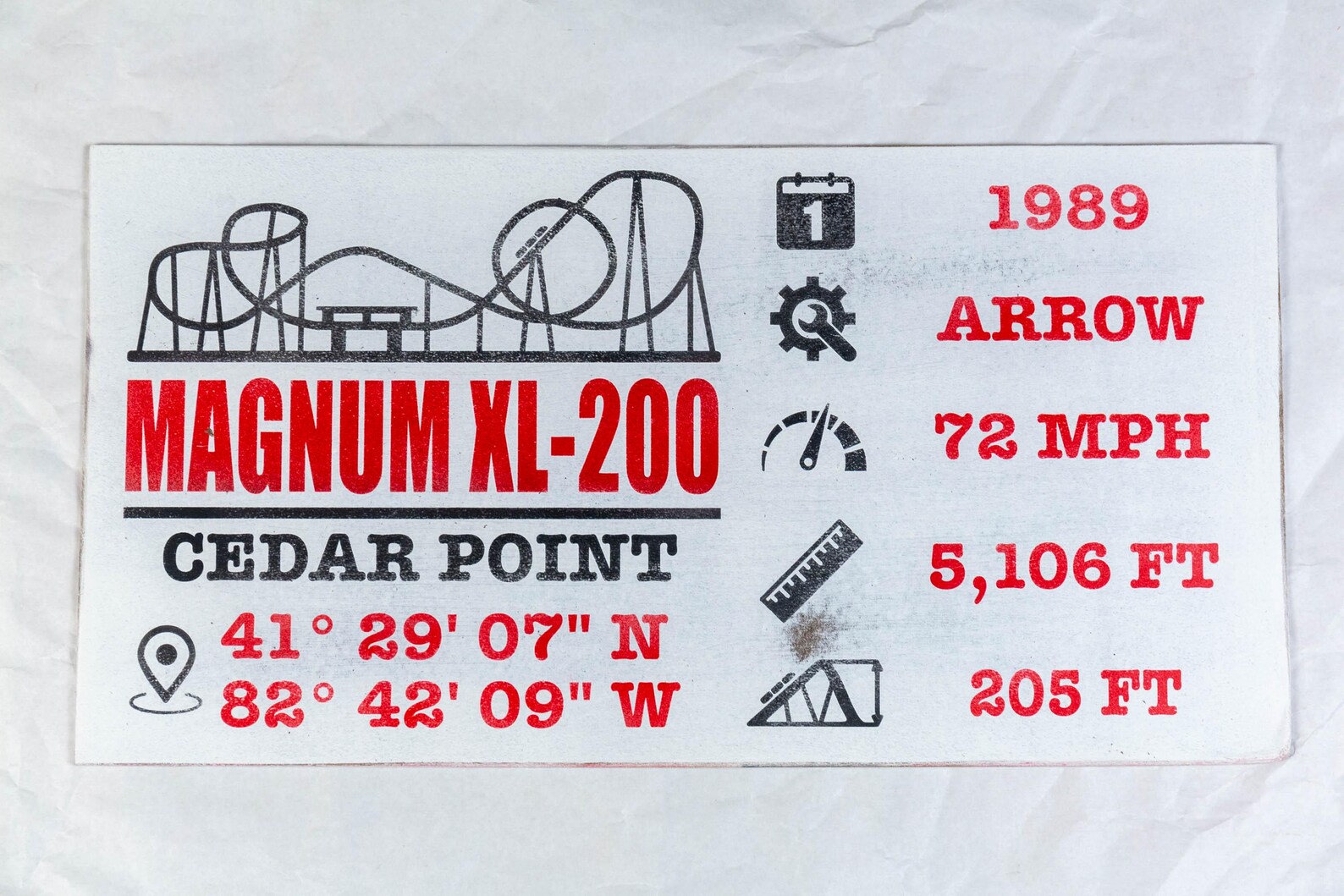Cedar Point Roller Coaster Sign - Rustic Wooden Theme Park Wall Art ...