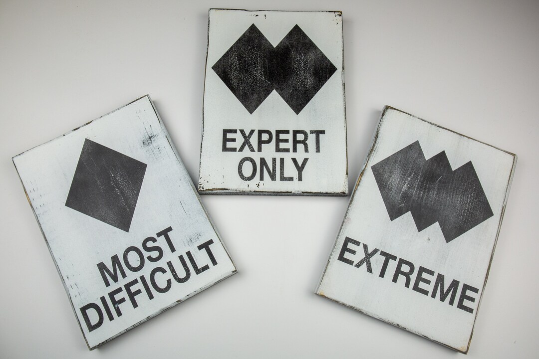 Black Diamond Ski Resort Trail Difficulty - Level Handmade Wood Signs ...