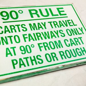 90 Degree Rule Golf Wall Art Rustic Wooden Sign - Golf Decor - Golf ...