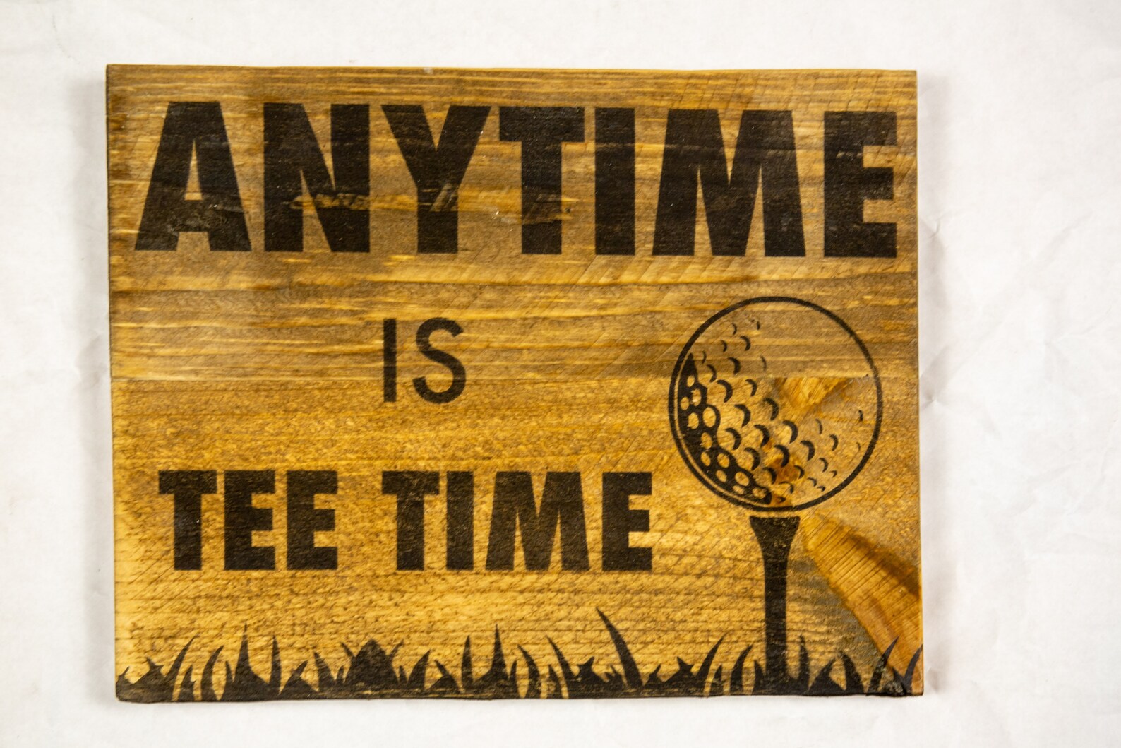 Anytime Tee Time Golf Wall Art Rustic Wooden Sign - Golf Decor - Golf ...
