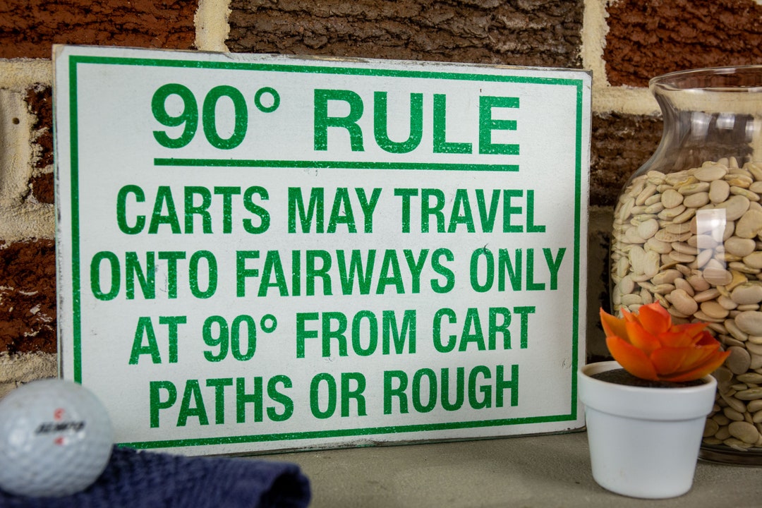 90 Degree Rule Golf Wall Art Rustic Wooden Sign - Golf Decor - Golf ...