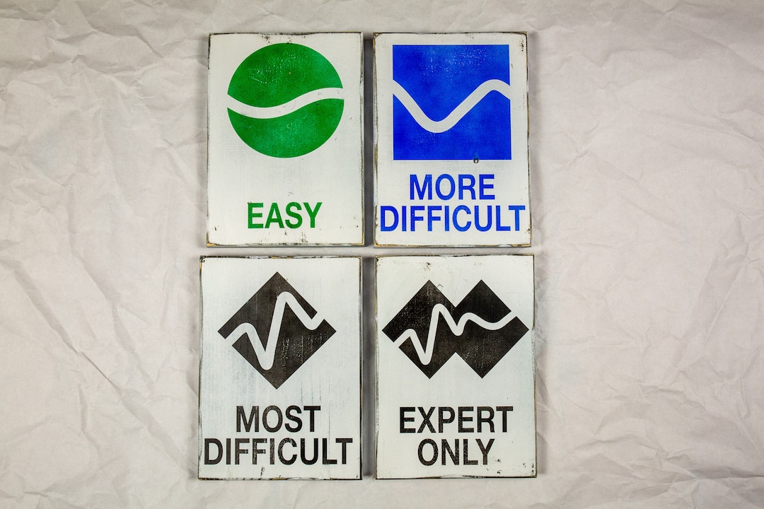 Mountain Bike Trail Difficulty Rustic Signs - Riding Level Handmade ...