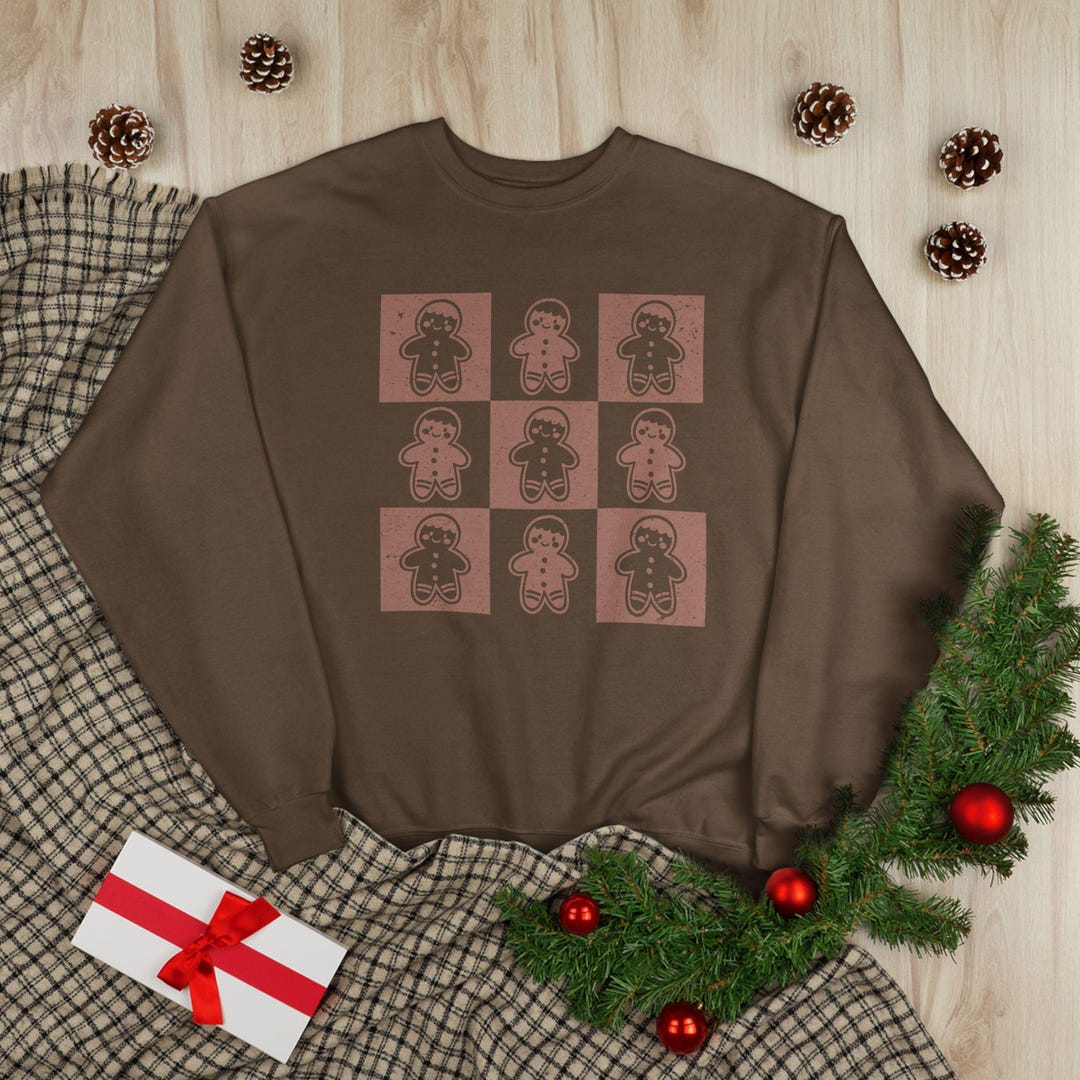 Gingerbread Squares Crewneck, Gingerbread Crewneck, Gingerbread Man ...