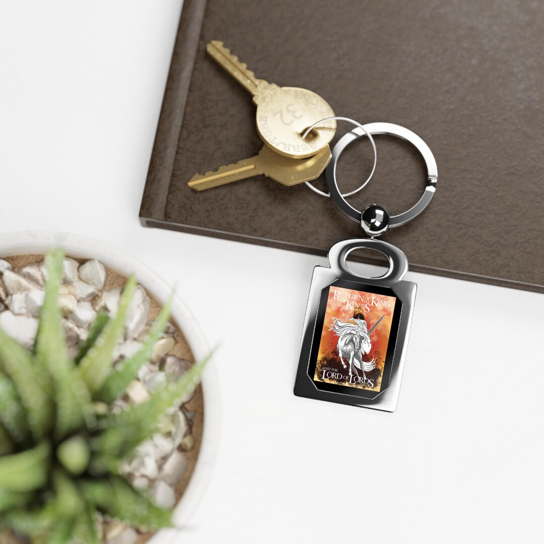 Return of the King of Kings Rectangle Photo Keyring, Christian Keychain ...