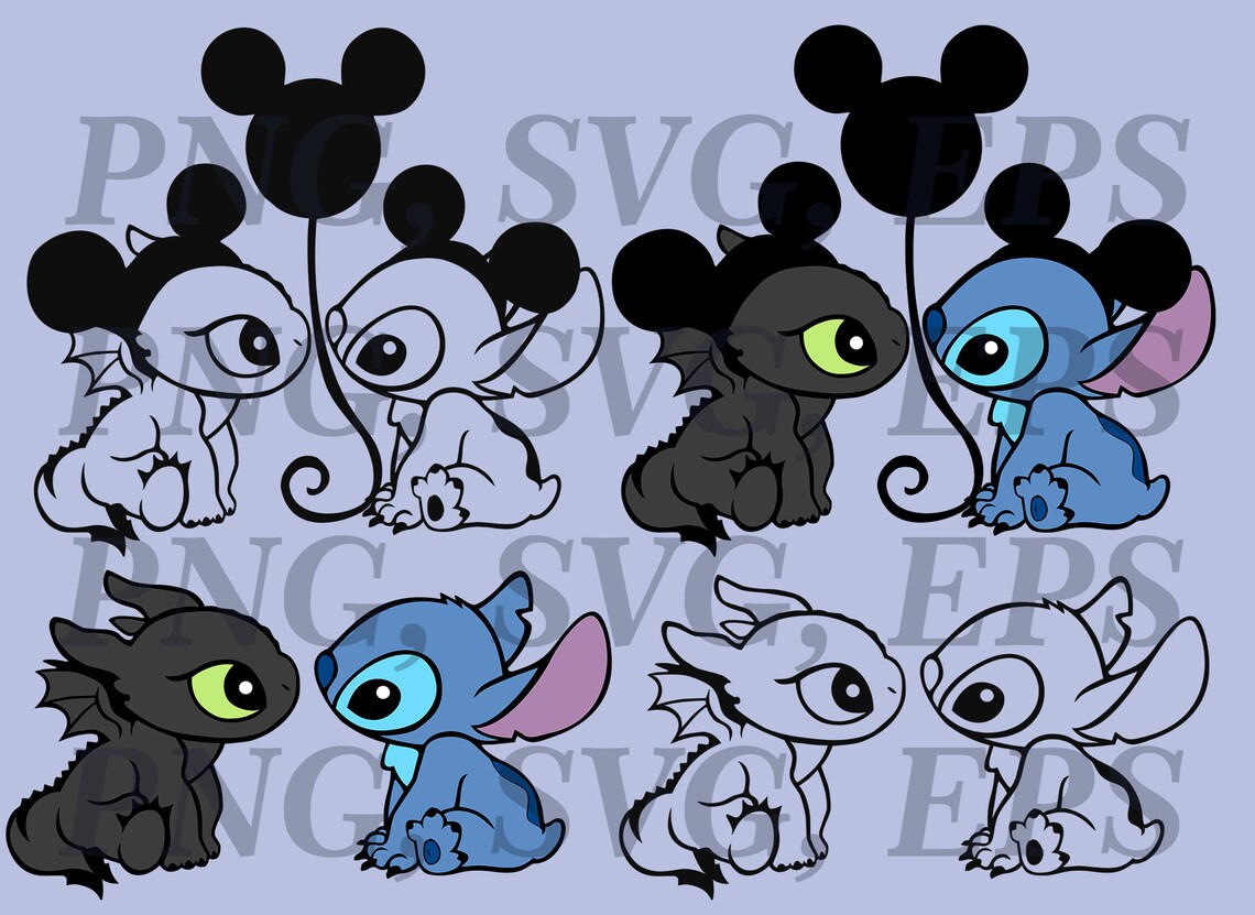 Vector Layered and Cut Outline Custom Files Toothless and | Etsy