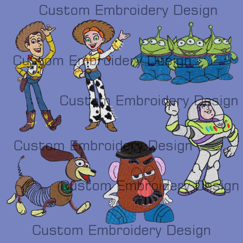 Embroidery Custom Design Toy Story Set 6 - Etsy