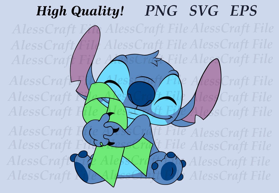 Stitch Holding Ribbon Mental Health SVG EPS PNG Files - Etsy