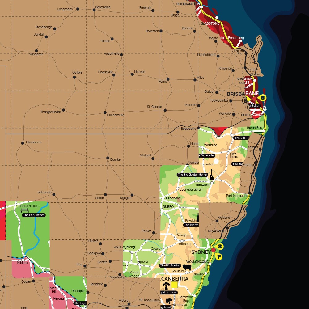 Scratch Off Map of Australia. Roadtrips Edition. | Etsy