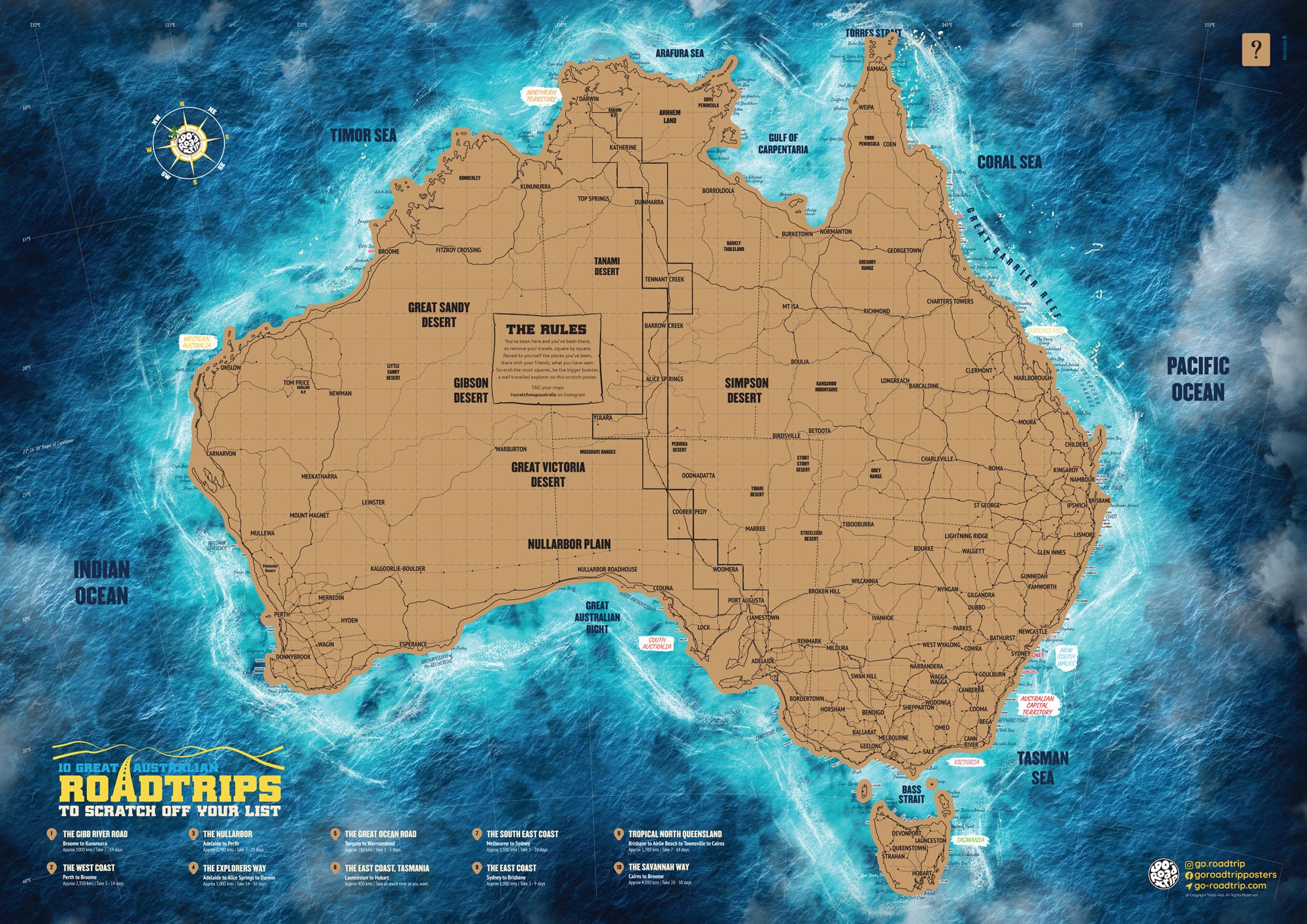 Scratch off Map of Australia. Roadtrips Edition - a Great Travel Gift ...