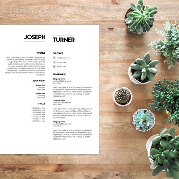 Resume Template Indesign - Etsy