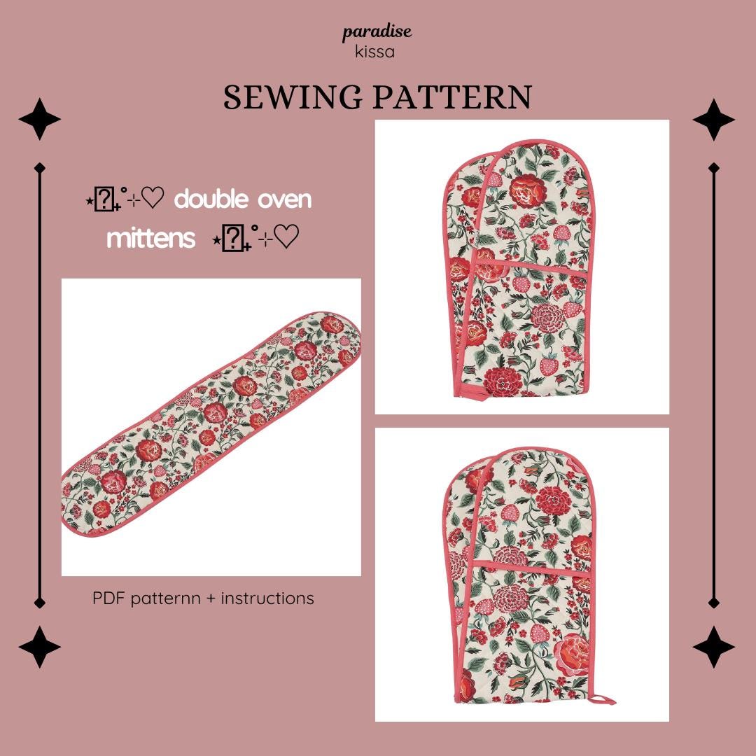 Double Oven Mittens Pattern PDF Print at Home Instant Download - Etsy
