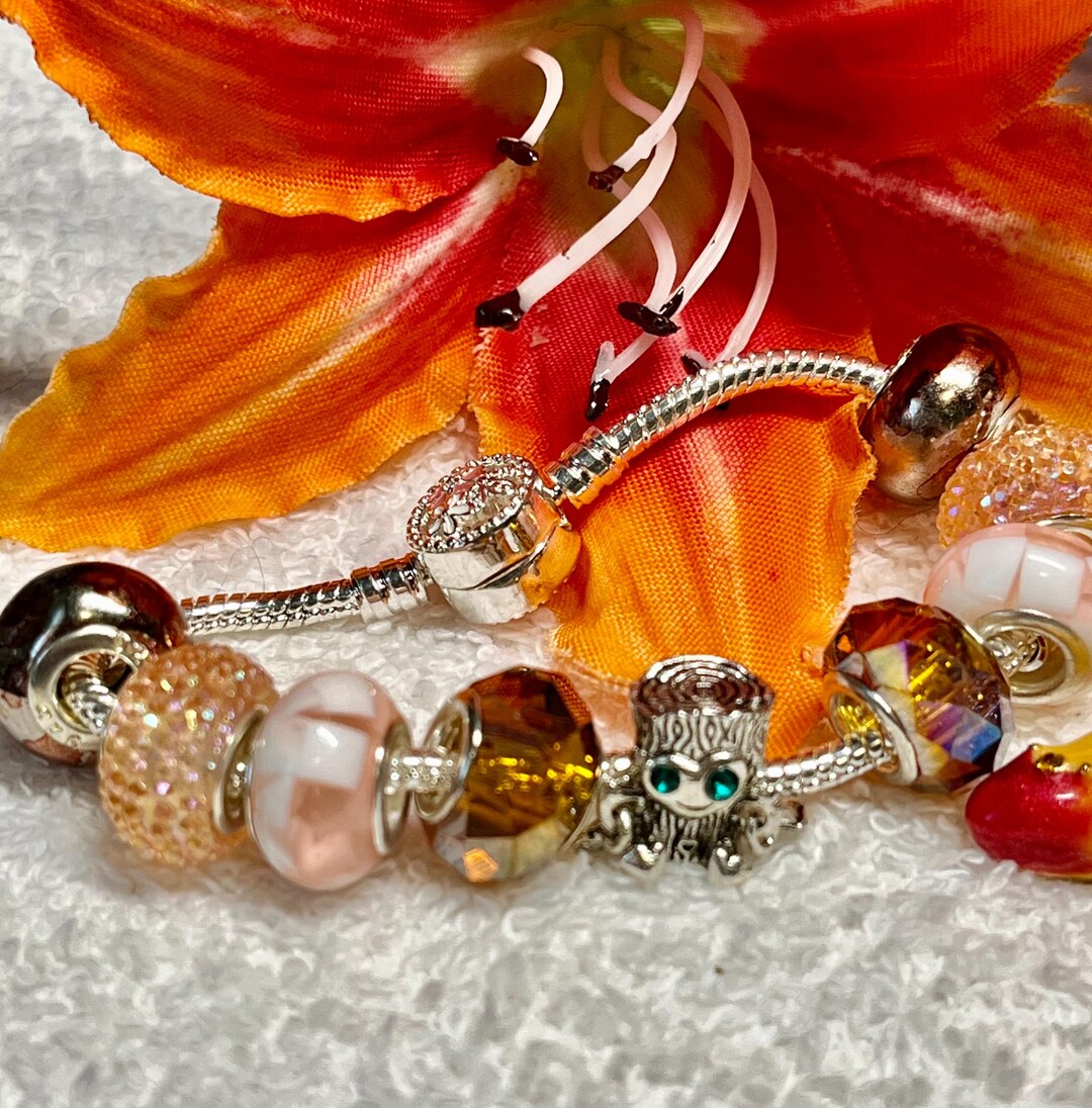 Pandora Like Charm Bracelet/cute GROOT Charm/copper/pink Accents ...
