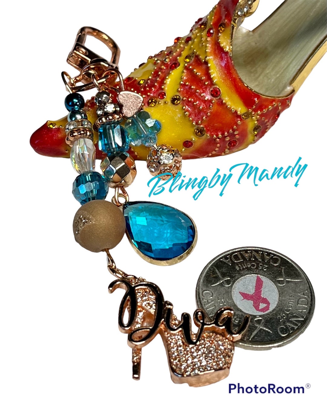 OMG Diva Glitter Dazzling Key Fob/keychain for Phone, Decorate Your ...