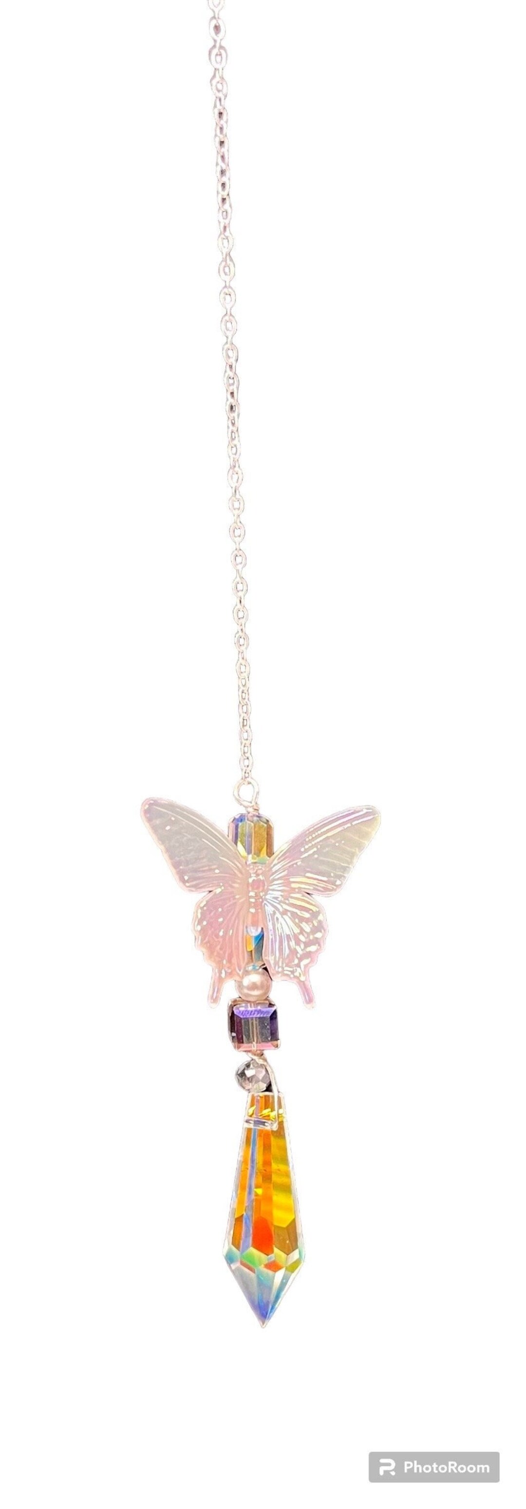 Pretty Butterfly Suncatcher/crystal Beaded Hanger/room Décor/window ...